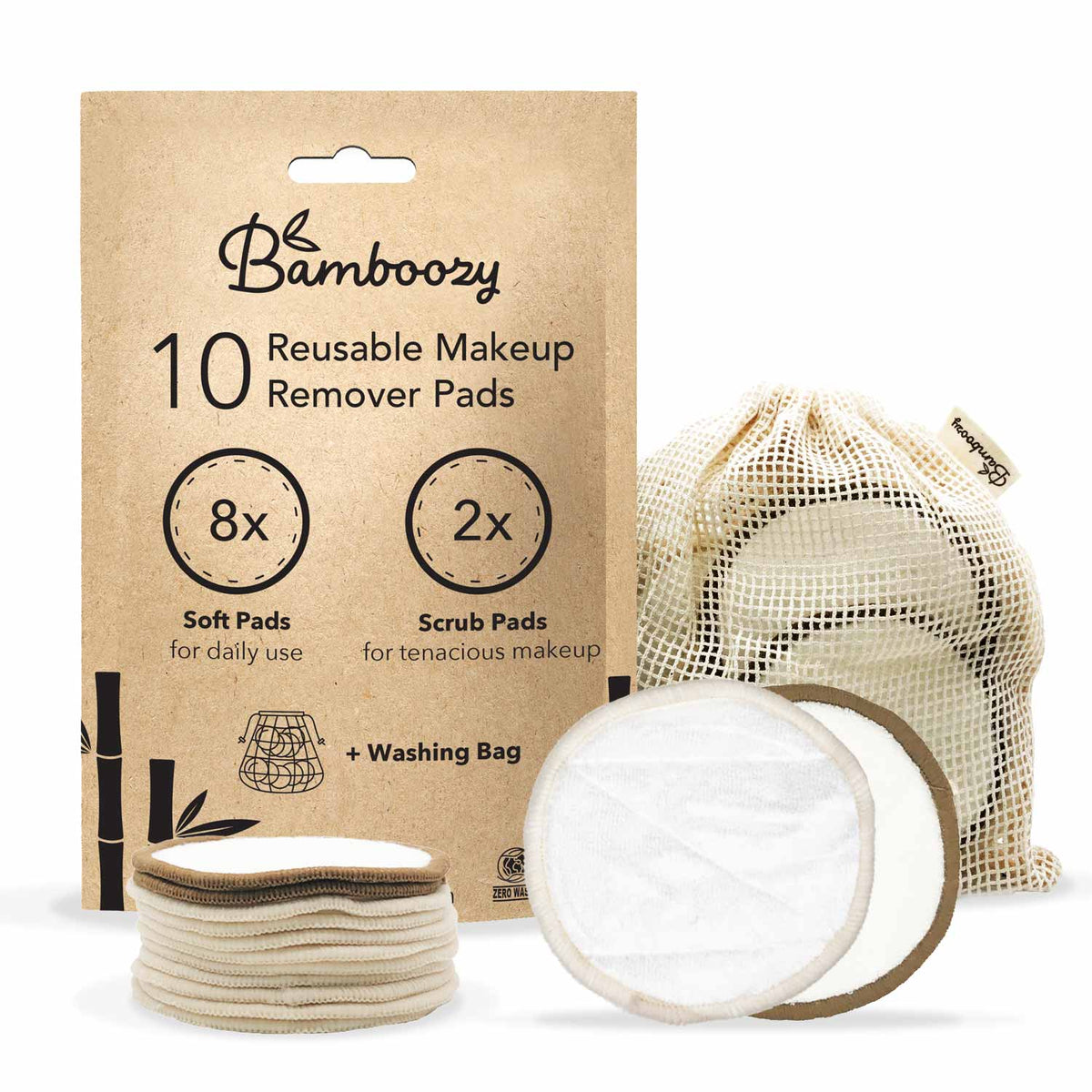 10x White Reusable Cotton Pads 2-Layers – Bamboozy COM