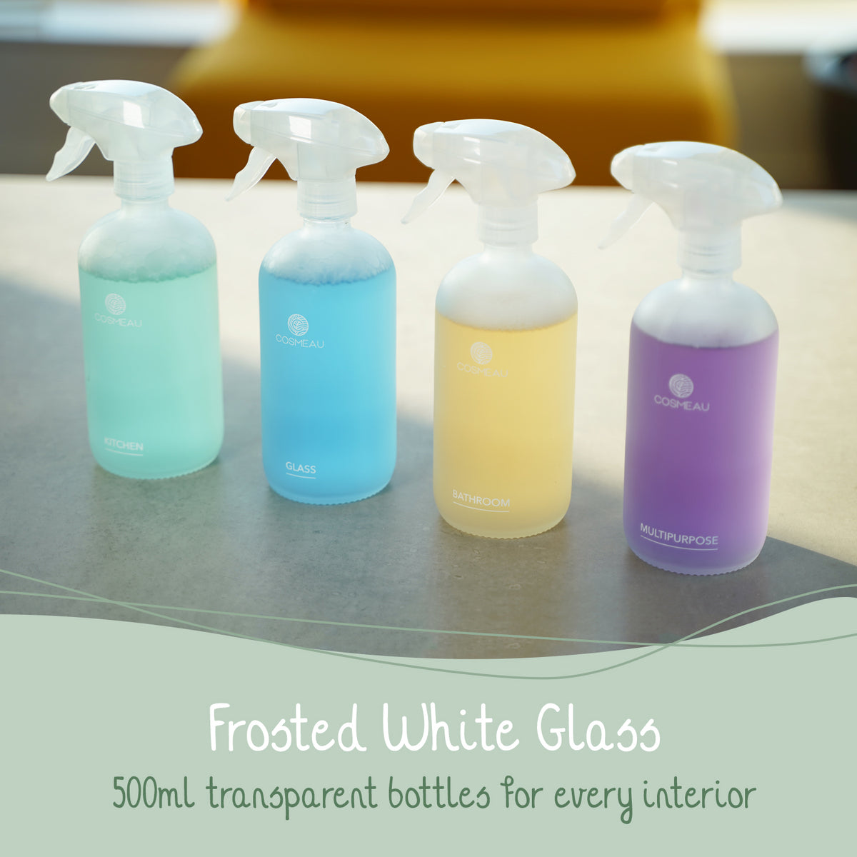 Cosmeau Kitchen Spray Bottle Frosted White – Bamboozy COM
