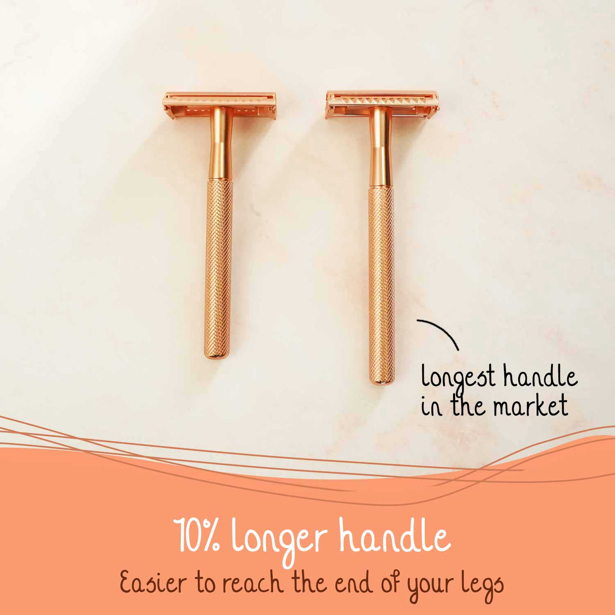 Safety Razor Rose Gold + 20x Blades for Women Stainless Steel ...